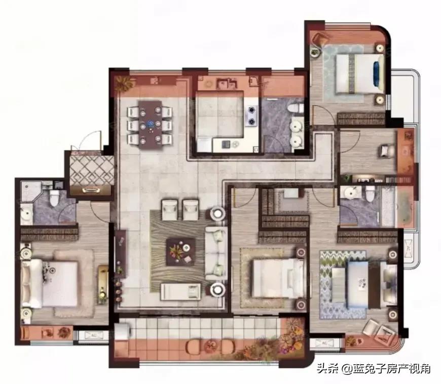 168 square meters of stylish, light and luxurious five-bedroom large ...