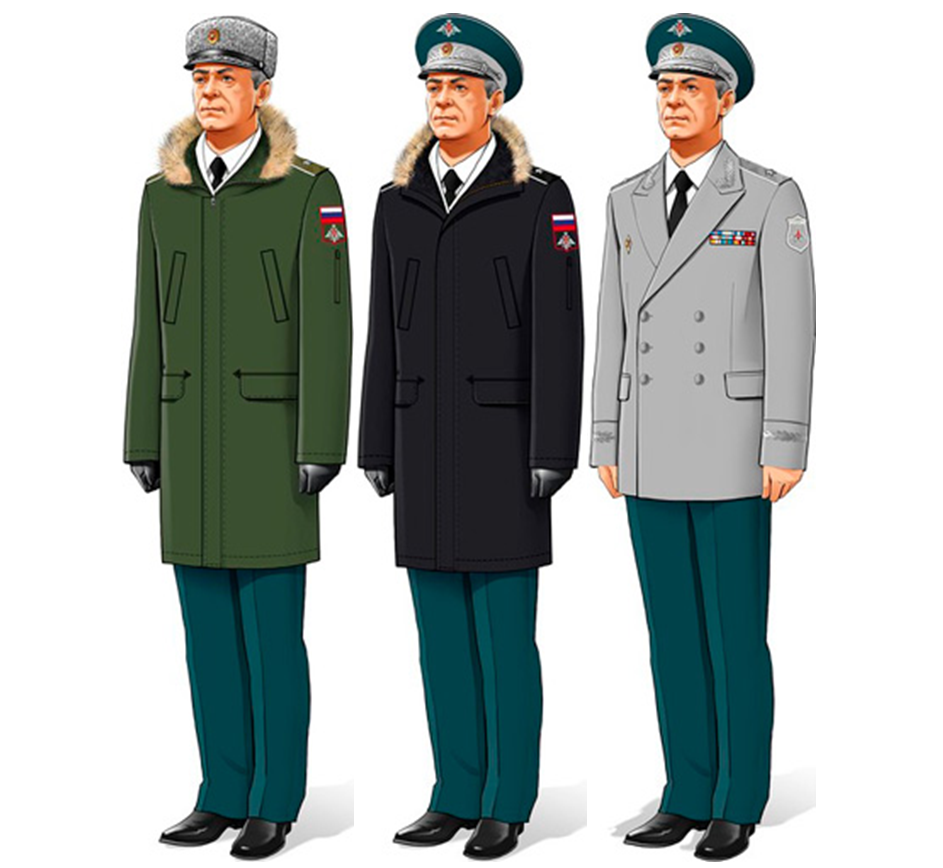 Graphic illustration of the uniforms of senior officials of the Russian ...
