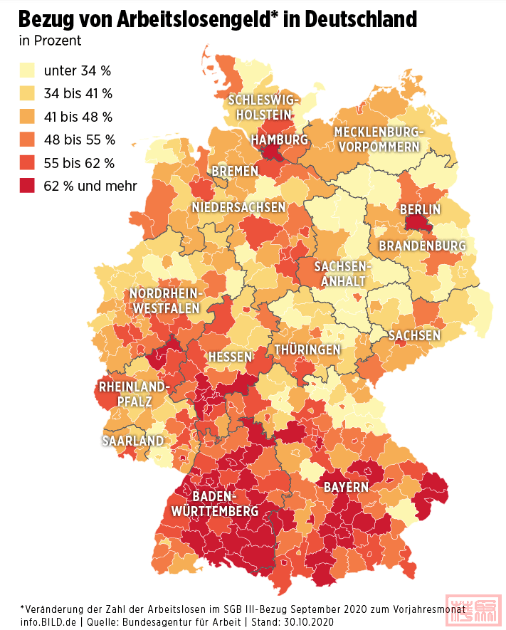 Germany's latest unemployment map - iNEWS
