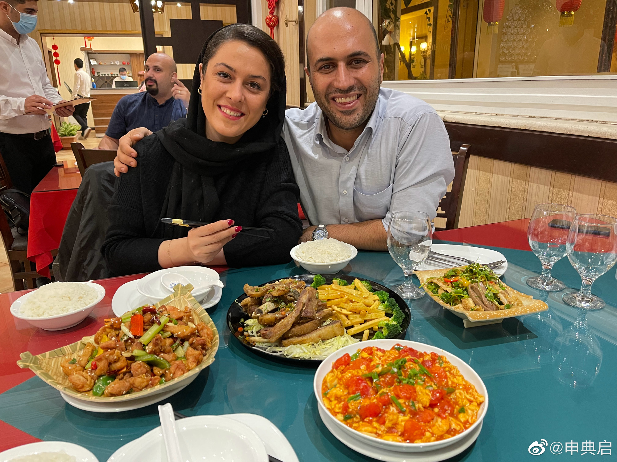 I eat "mushy food" in Iran, take Iranian couples to eat Chinese food ...
