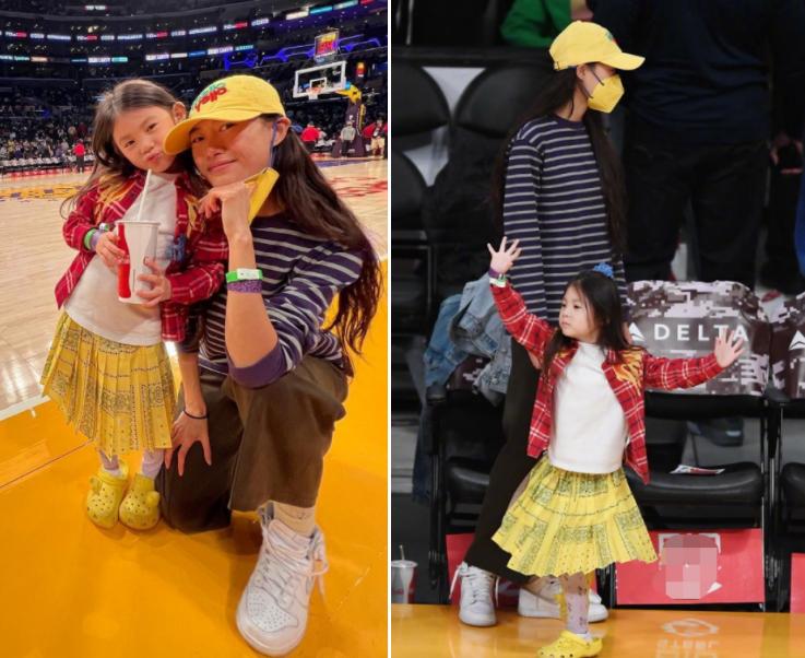 Edison Chen's family of three watched the game!4-year-old daughter ...