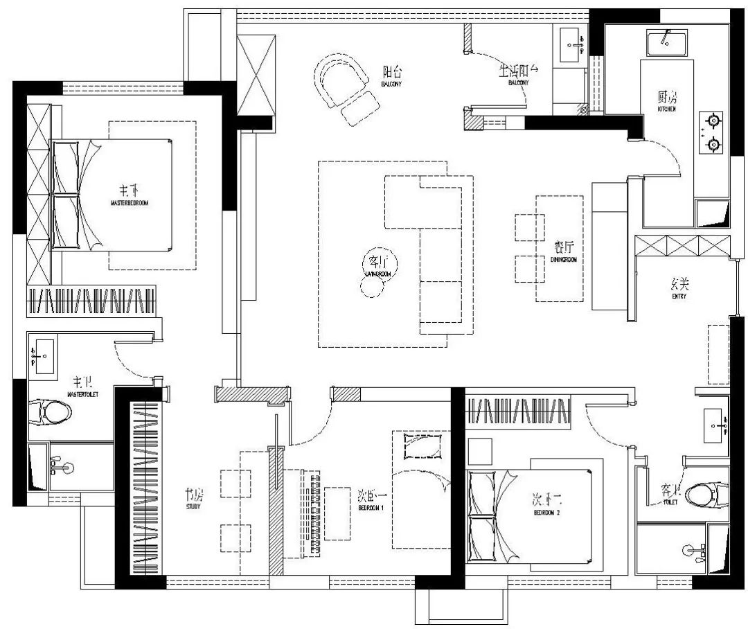 140 square meters modern and simple, simple and refined, fresh and ...