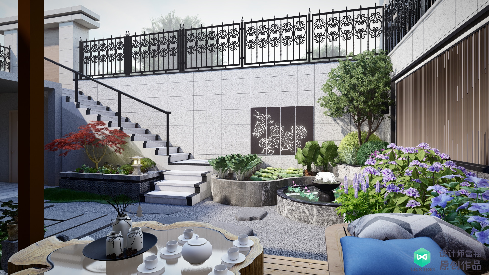 The 60㎡ sunken courtyard is popular in this design. The benefits are so ...