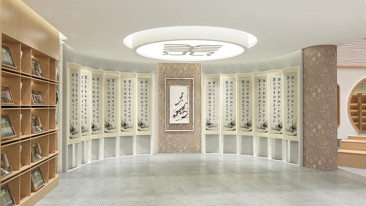 In the case of relatively spacious passages, the exhibition hall design ...