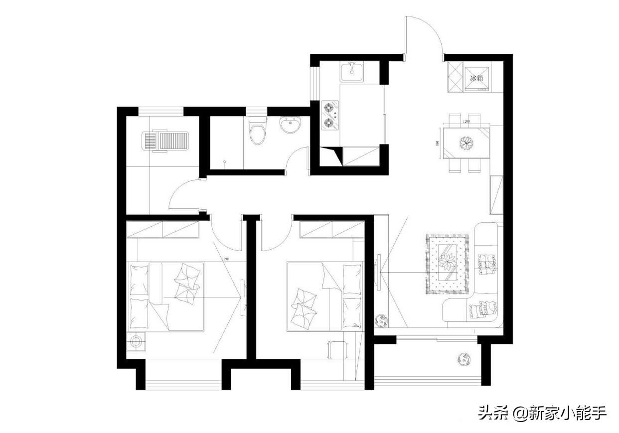 75 square meters new house, the whole house is equipped with smart ...