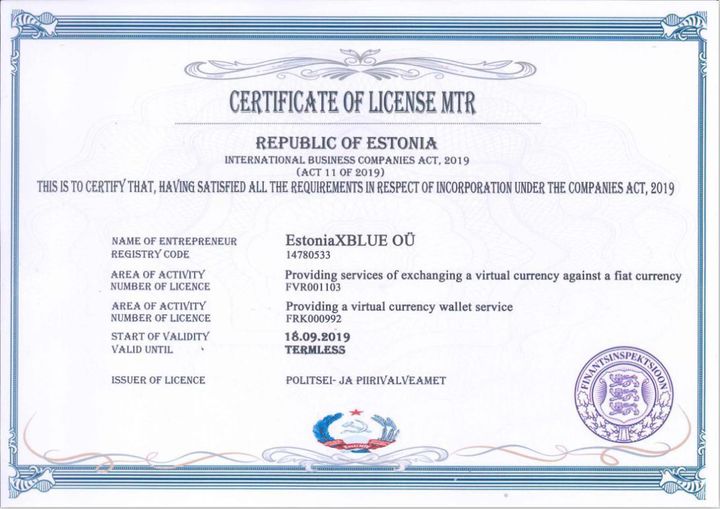 Estonian MTR financial license - iNEWS