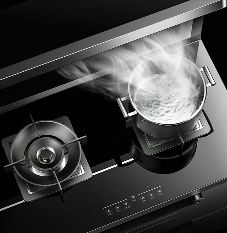 Integrated stove with disinfection cabinets, steam tank, steaming oven ...