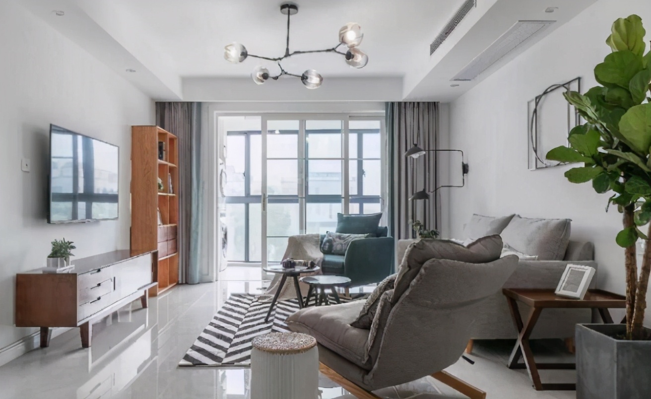 The whole house of 96 square meters is white, and it saves 115,000 ...