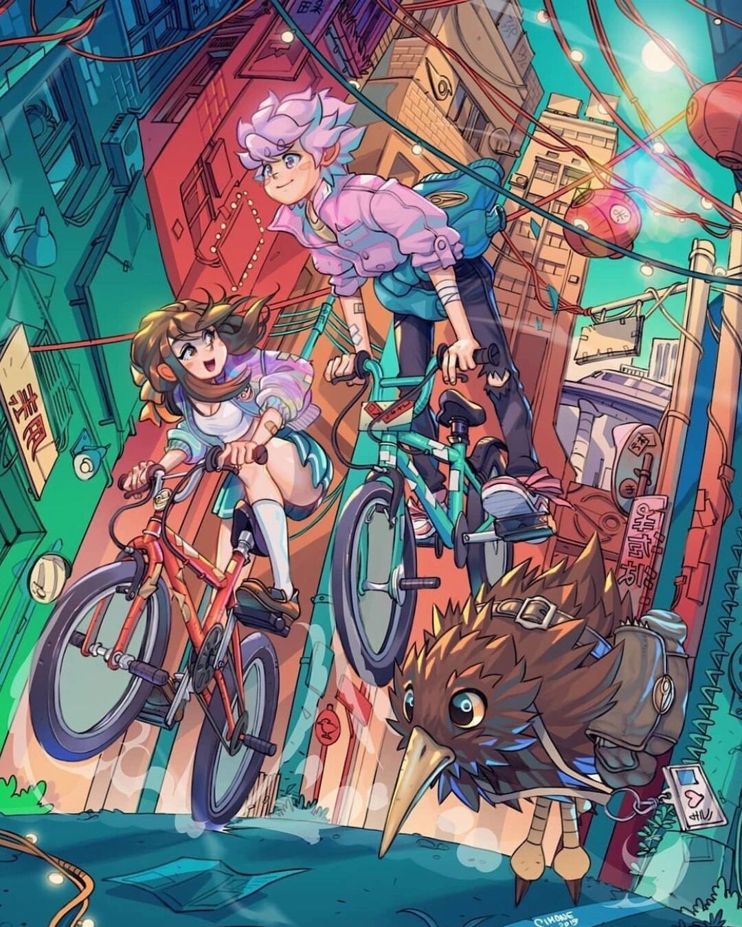 Character plus scene illustration design - iMedia