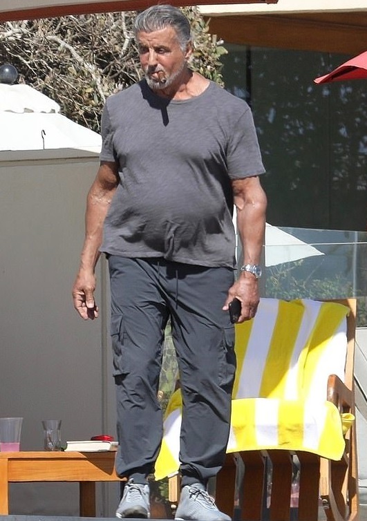 Stallone celebrates his 75th birthday, his biceps are like peaks, and ...