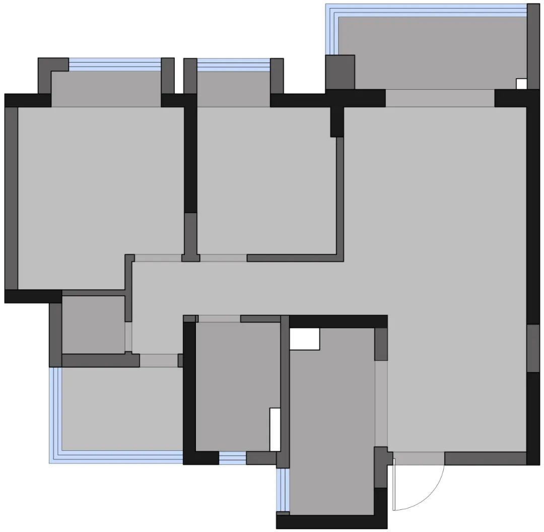 89 square meters of modern and simple style three-bedroom, turning the ...