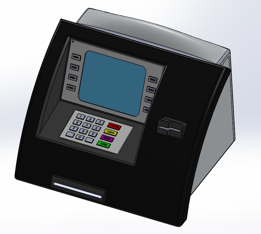 ATM自动取款机按键面板3D数模图纸 Solidworks设计 - KerYi