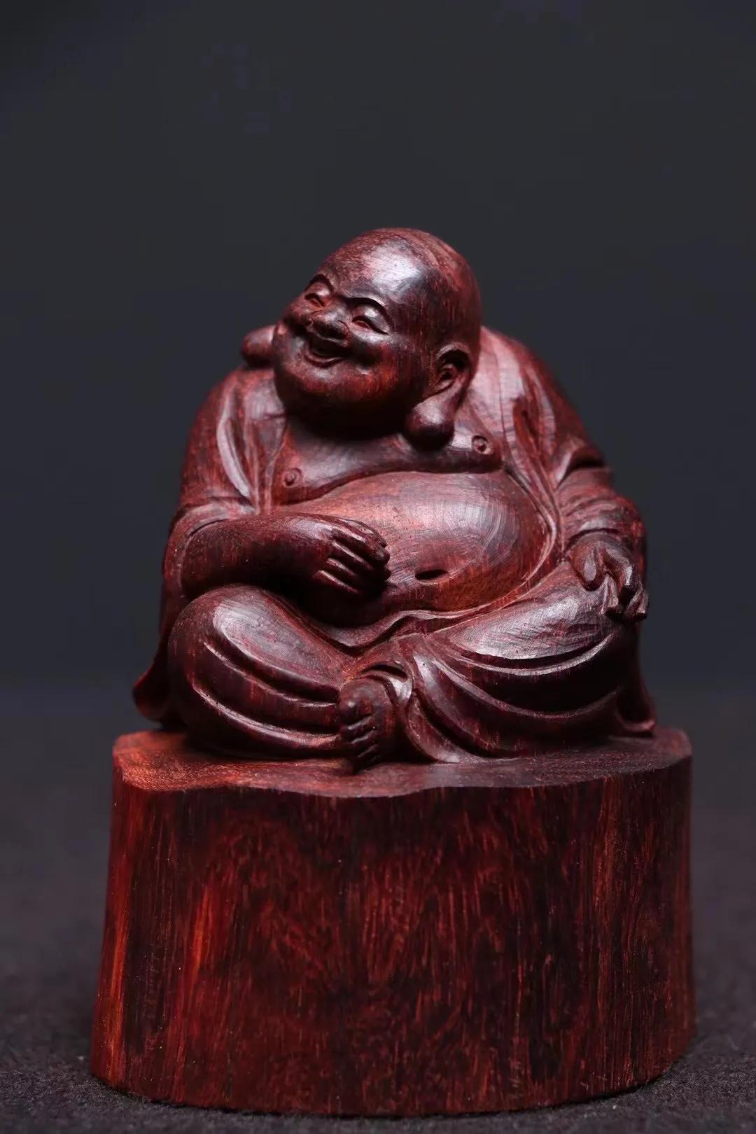 Three Maitreya!Handmade rosewood wood carving!Little Buddha can be rewarded if you start it - iMedia
