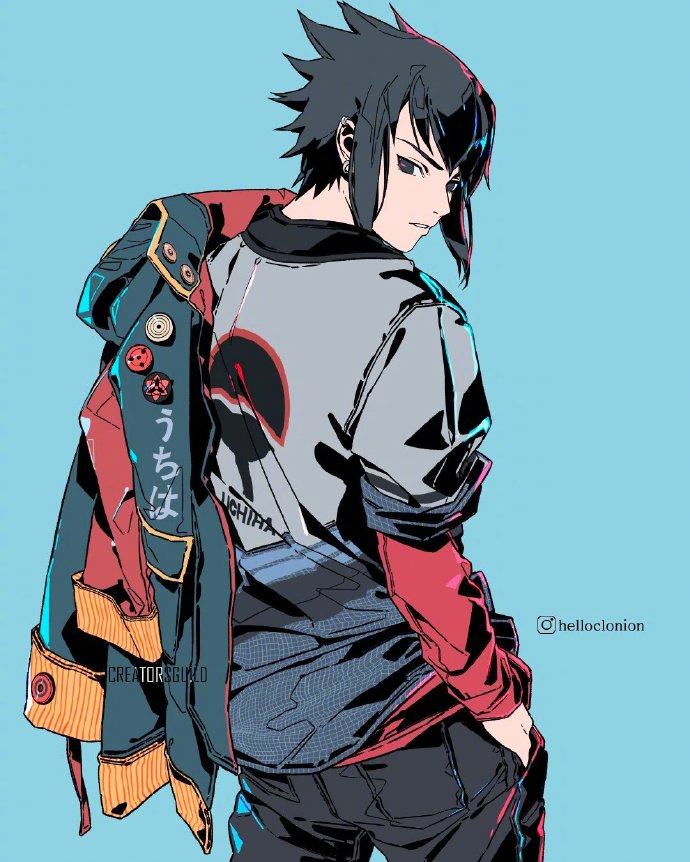 This painter's Naruto is so trendy, Naruto Sasuke's motorcycles are all ...