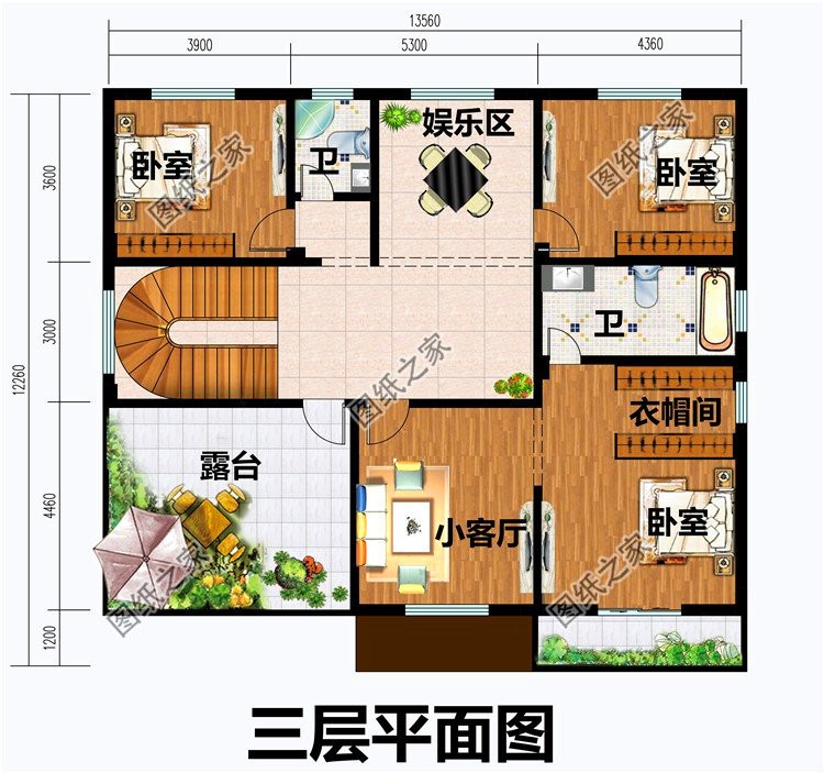 160 square meters three-storey house design drawing, with a sloped roof ...