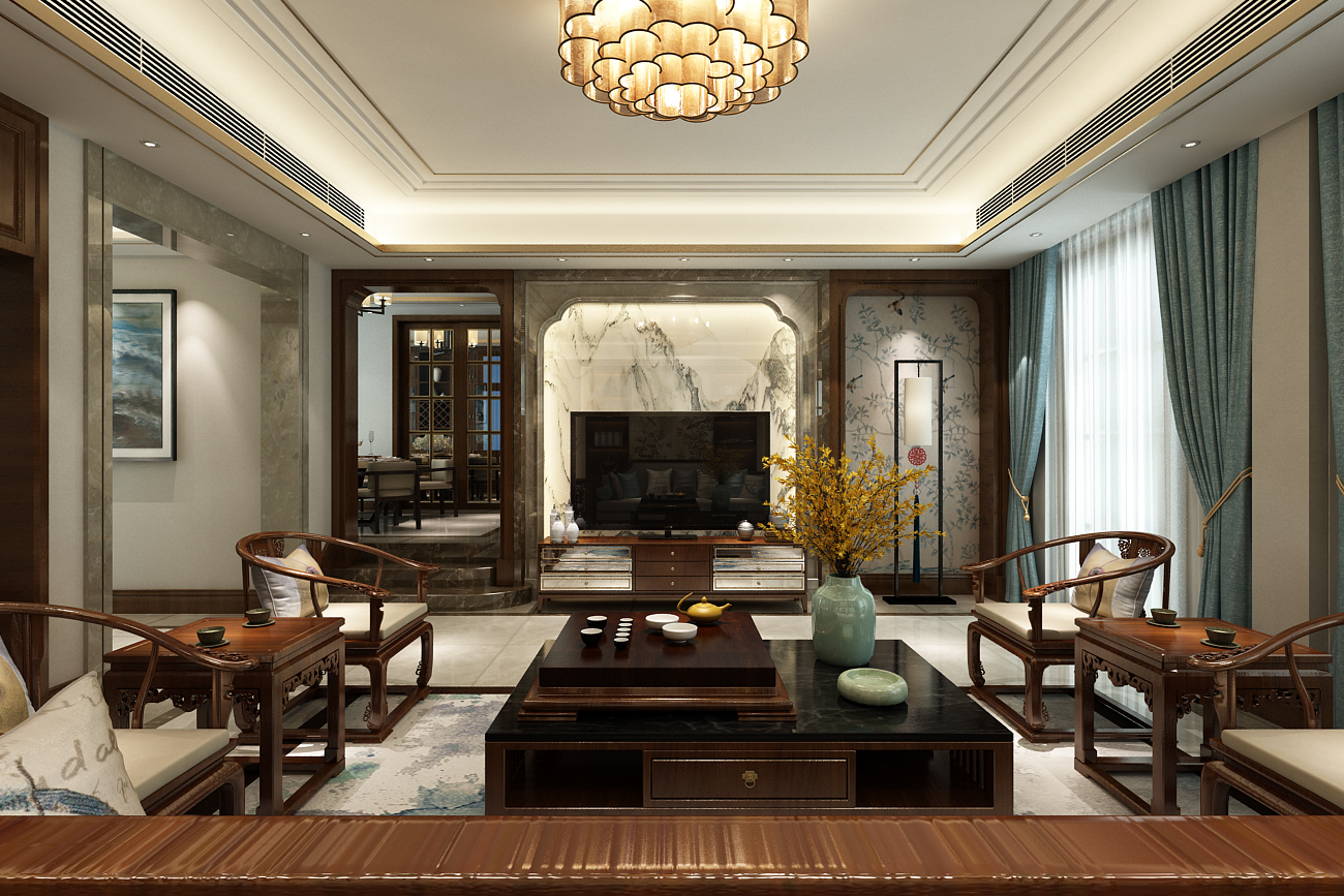 490 square meters of new Chinese villa design, take you to savor the ...