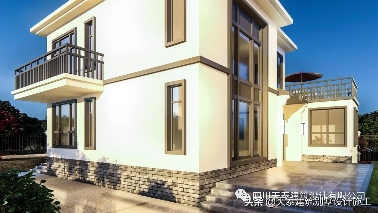 Custom design drawings of a two-story new Chinese-style villa in the Li ...
