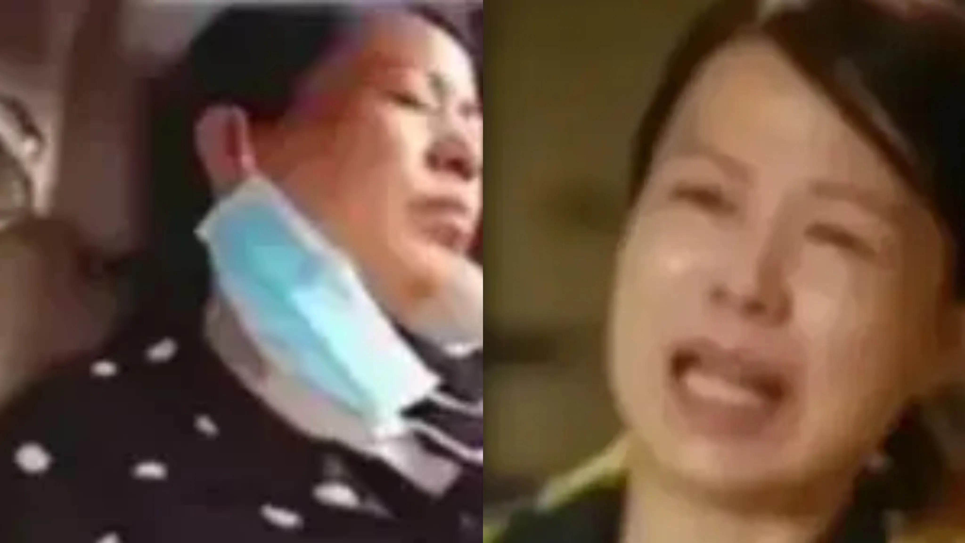 A sketch performed by Cake and Tian Er, with a white cloth wrapped ...