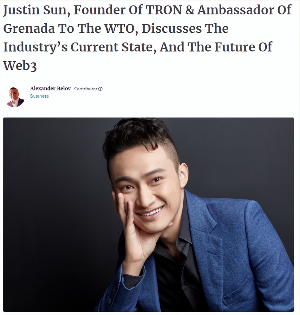 Justin Sun interviewed by Forbes: TRON is no longer targeting Ethereum ...