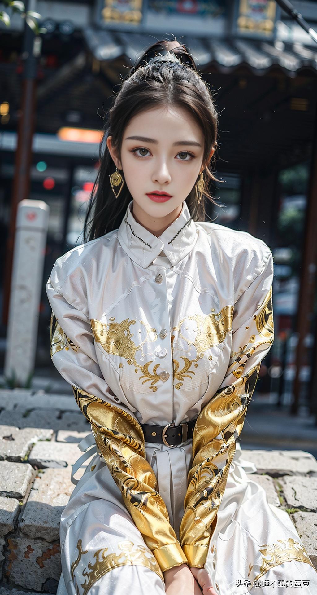 AI painting, stunning in Jinyiwei Feiyu's costume, a charming young ...
