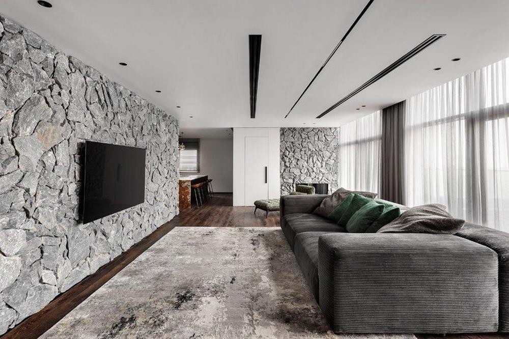 The 250-square-meter duplex residence, the natural elements in the home ...