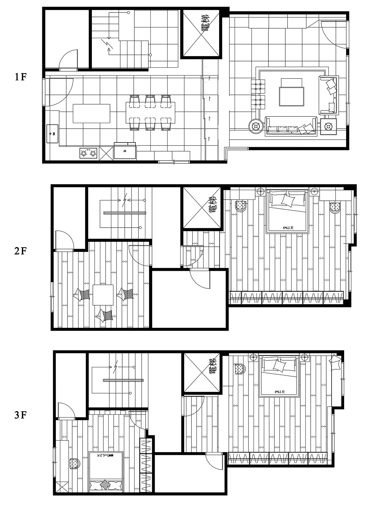 A family with two generations of 264 square meters and a three-story ...