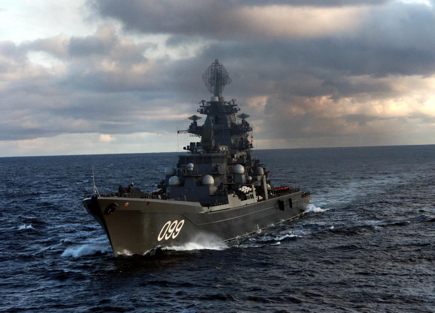 Peter the Great cruiser, with a displacement of 24,000 tons, the ...