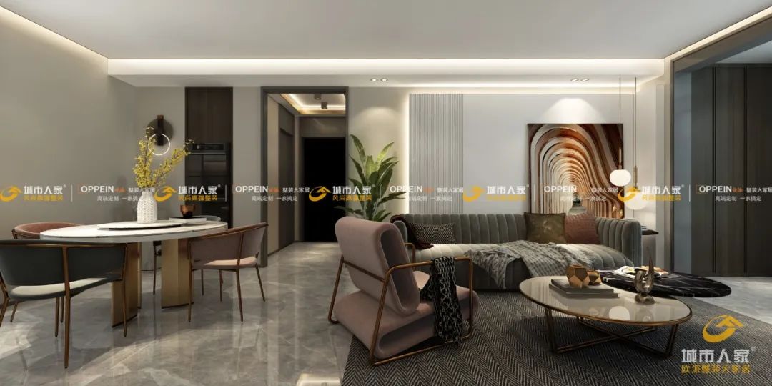 "Kunlun Royal 117㎡" is a modern light luxury style, elegant and ...