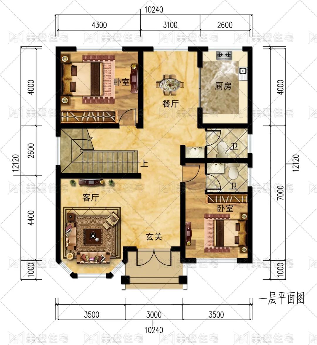 5 bedrooms and 3 living rooms with a large terrace, 10x12 meters square ...