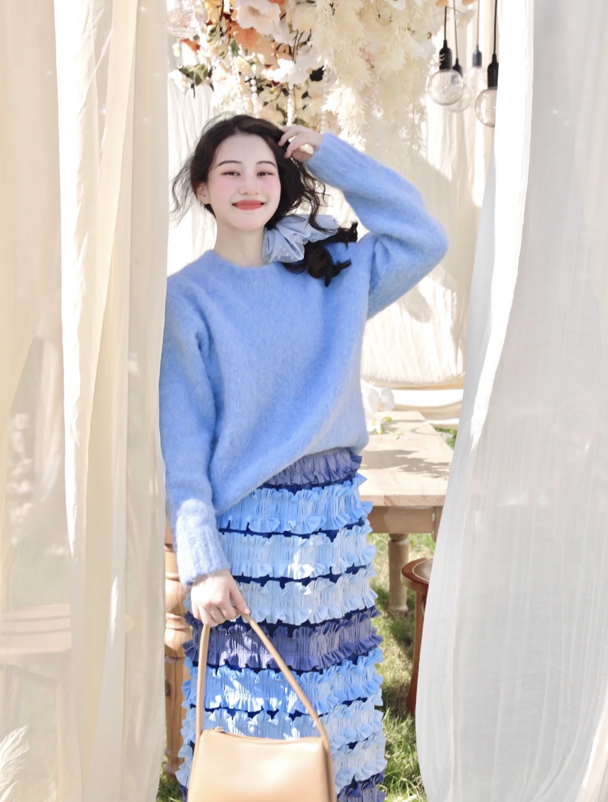 Gentle wear in autumn and winter, sweater and skirt, exquisite and ...