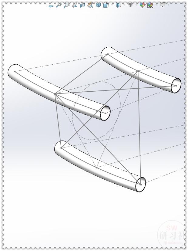 Round tube steel frame drawn with SolidWorks weldment - iNEWS