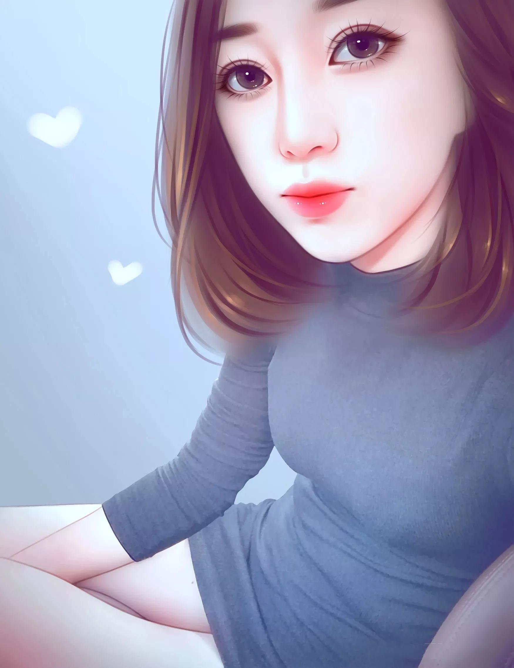 Change to a hand-painted avatar with an elegant, high-value, gentle and ...