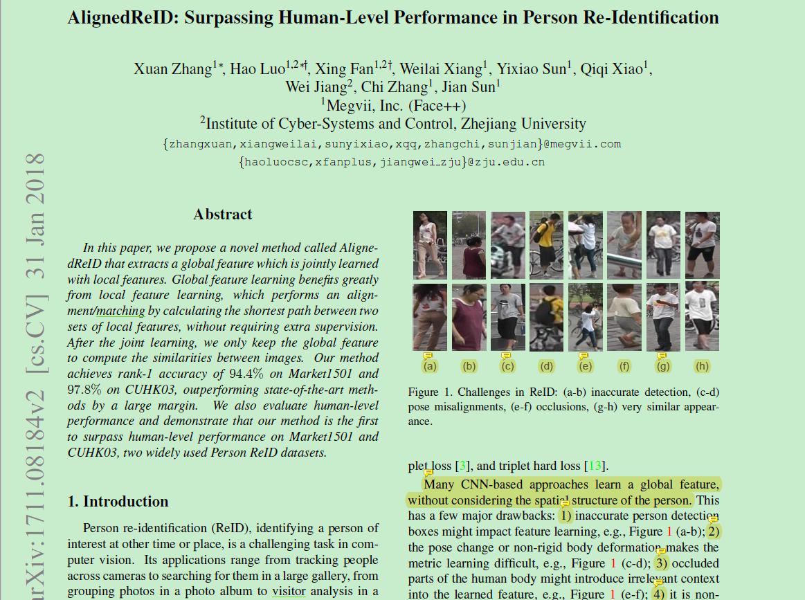 【ReID】AlignedReID: Surpassing Human-Level Performance in Person - 資訊咖