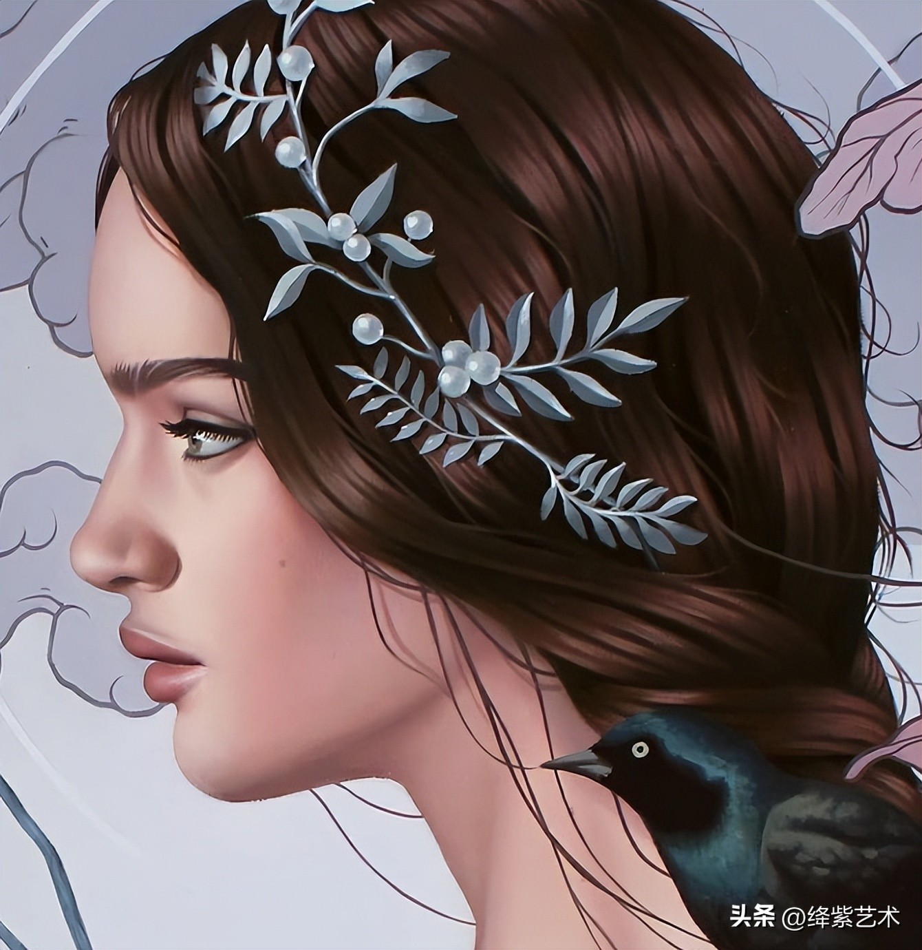 Irrelevant elements intertwined with the beauty portrait, the picture ...