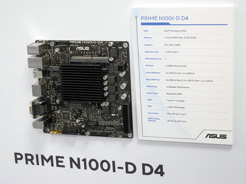 Asus Showcases Prime N100i-d Itx Motherboard With Integrated Intel N100