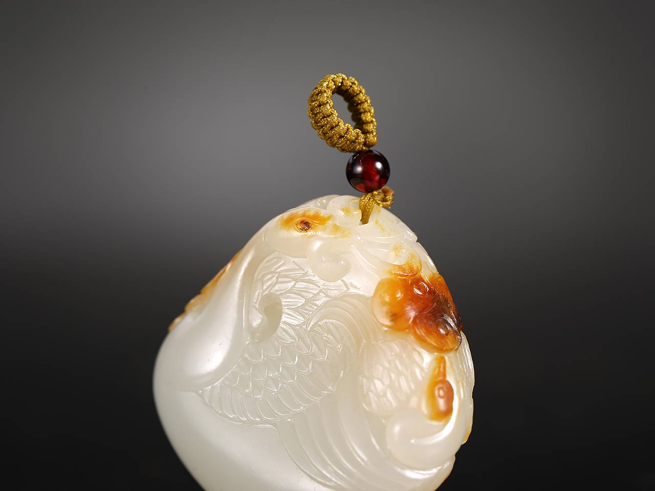 Bai Teng jade carving Wan Dexu Xinjiang Hetian jade seed material again ...