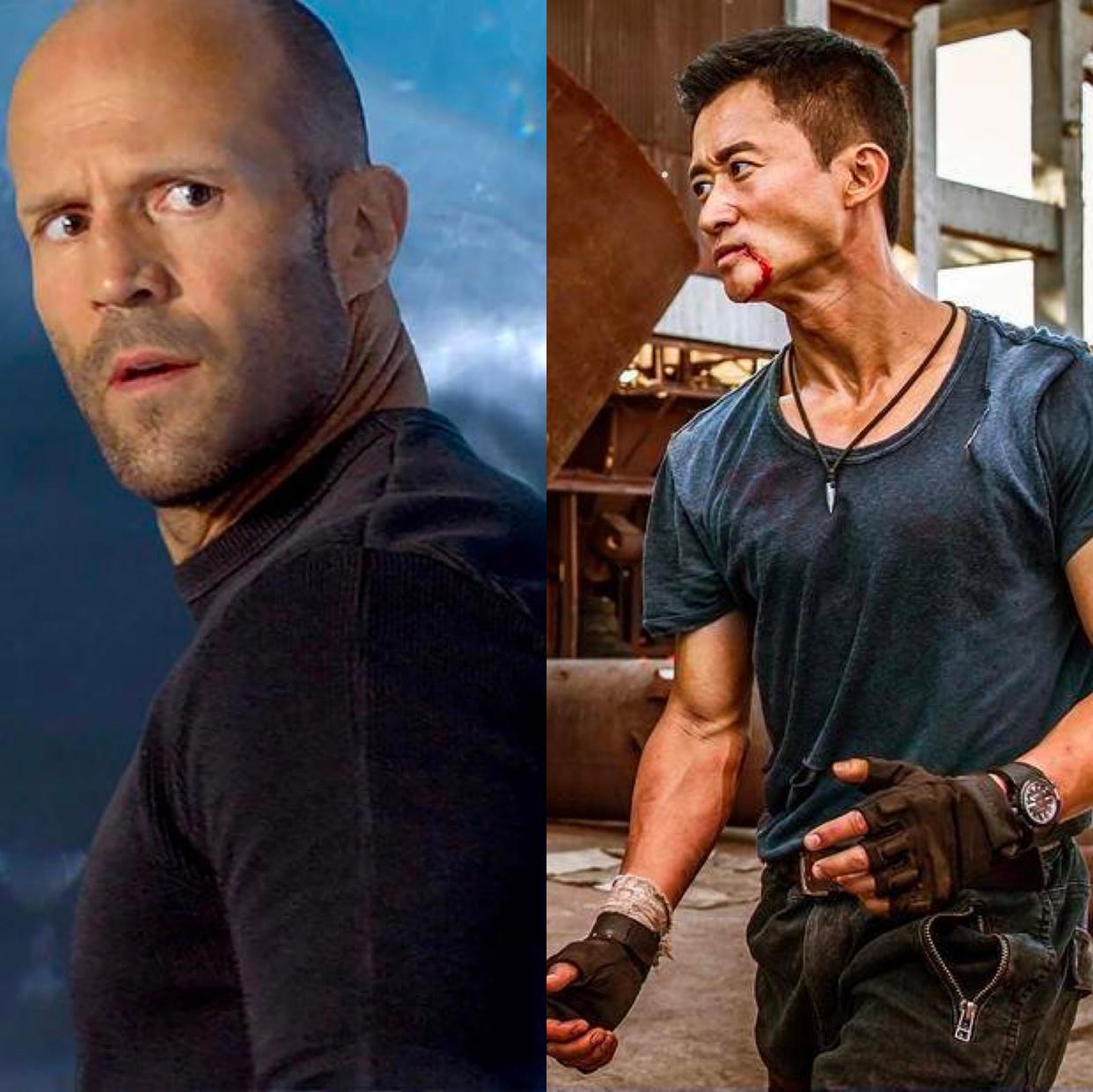 Wu Jing and Jason Statham eat dumplings on the Bund, the contrast is so ...