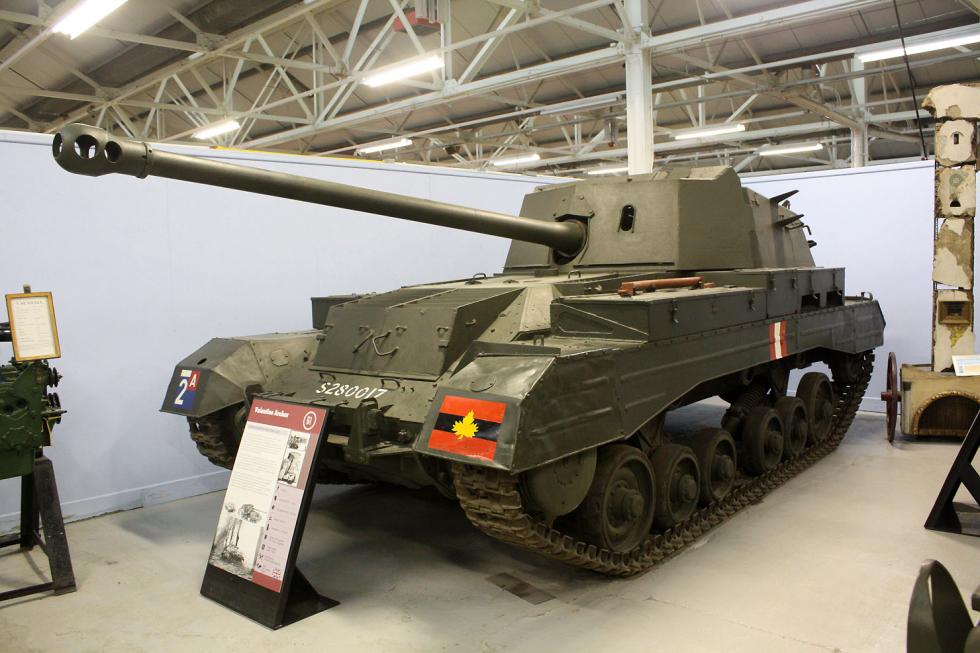 World War II, one of the ground weapons, 17 lb (76.2 mm) Archer Tank ...