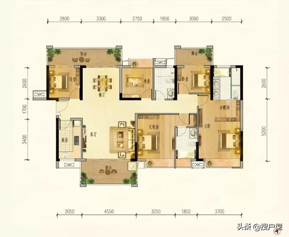 Appreciation of the 165 square meters home layout, the internal space ...