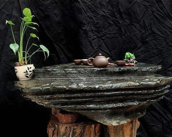 Luxurious stone luxury: brewing tea and tasting tea on a stone tea ...