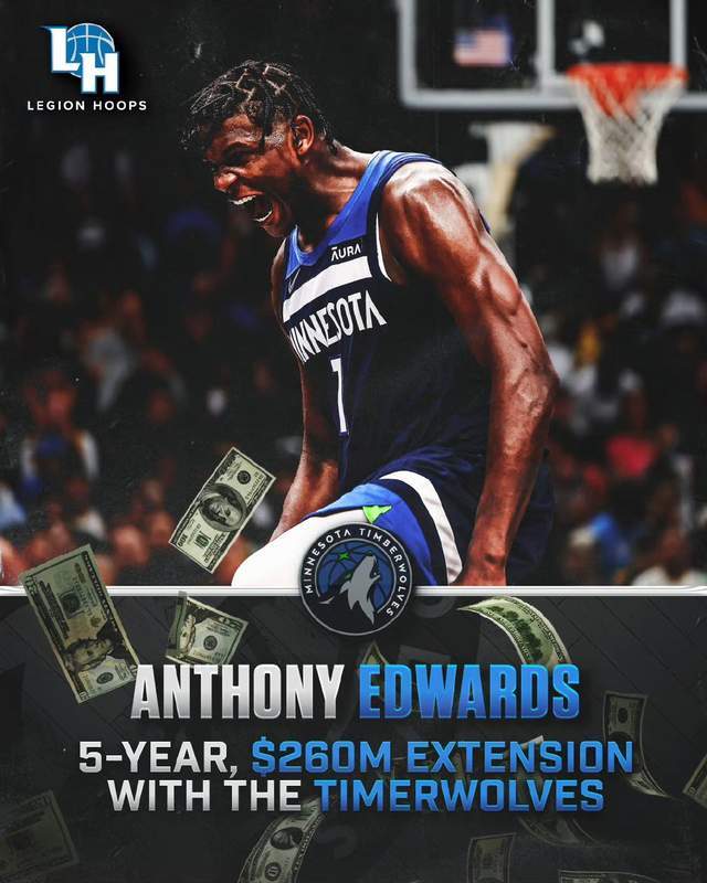 The Timberwolves spend a lot of money! Edwards renewed his contract ...