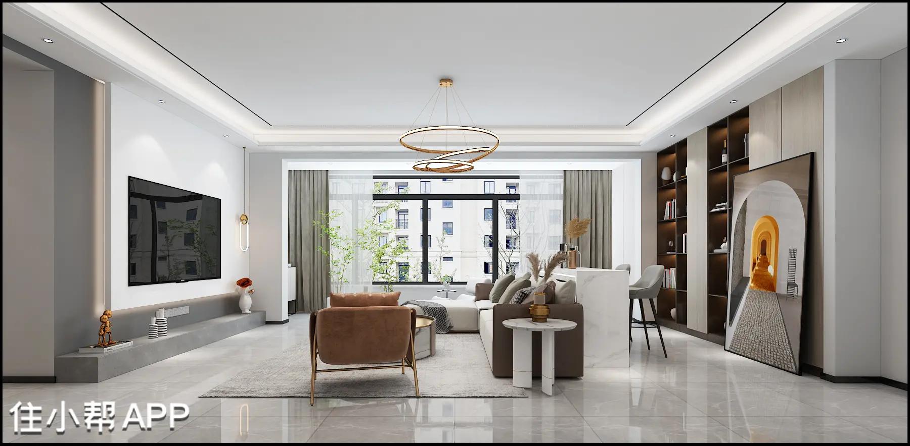 The 130㎡ house is decorated in a modern style, incorporating various ...