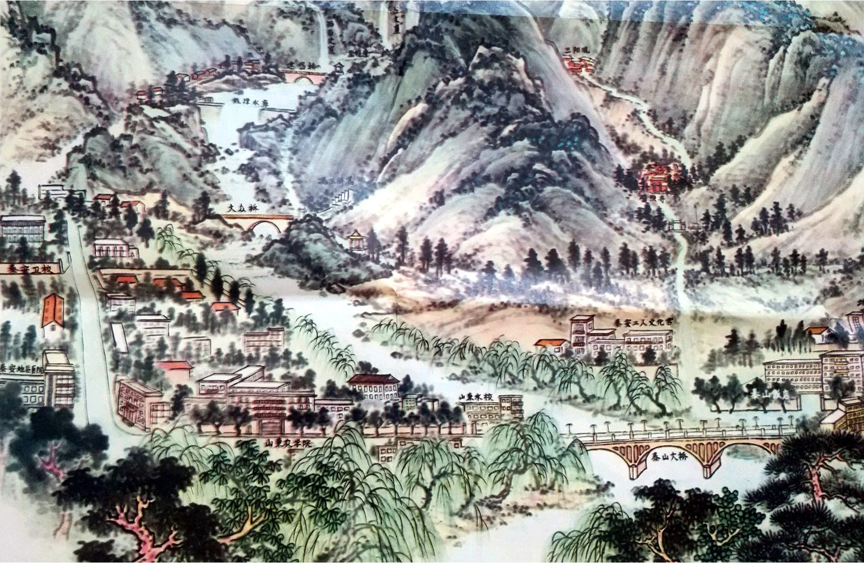 The 1980 "Dongyue Mount Tai" map, a guide map that is convenient for ...