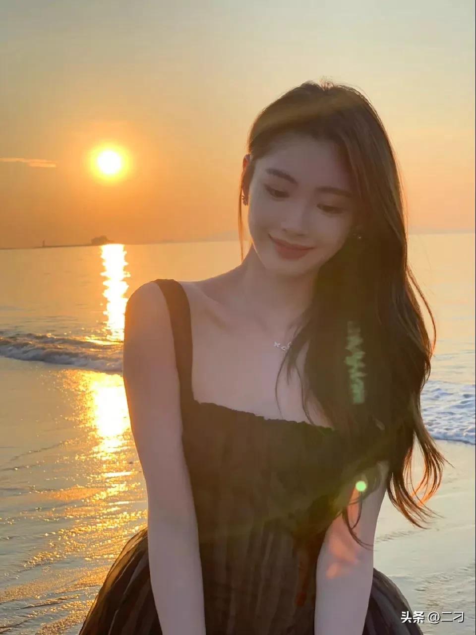 1saye Black suspender dress seaside sunrise photo - iNEWS