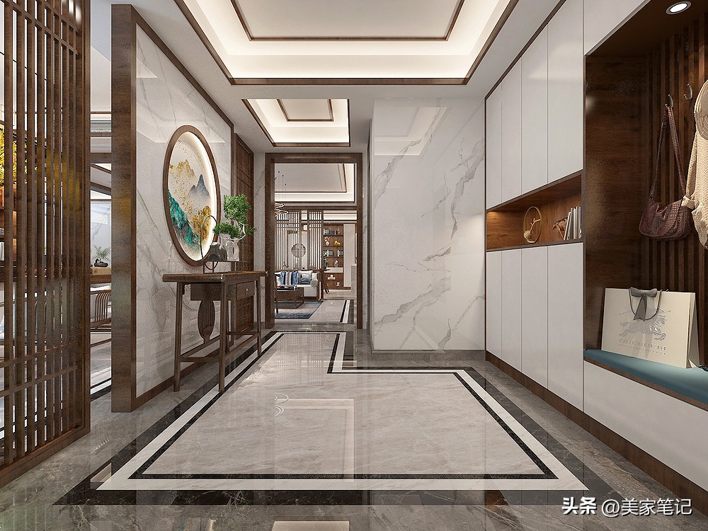 The 640-square-meter villa is decorated in modern Chinese style, and ...
