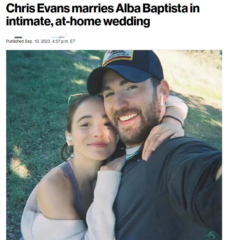 Chris Evans marries Alba Baptista - iMedia