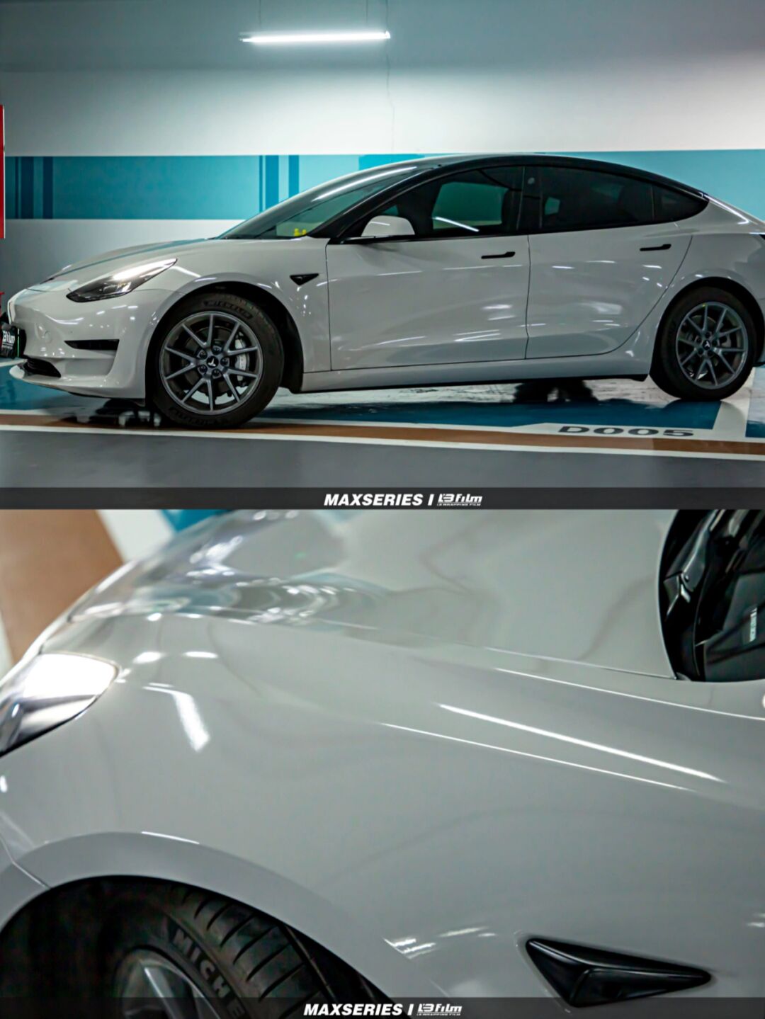 Tesla model3 LB color changing film original paint is matte gray, high ...