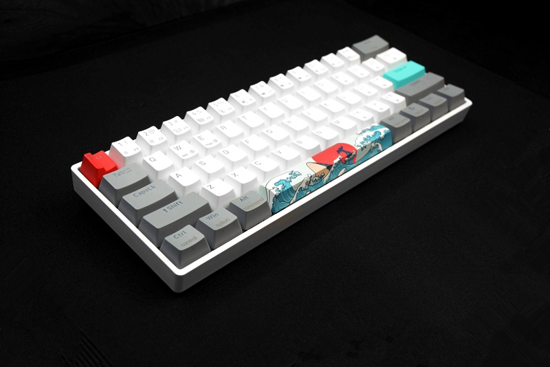 The unique ESC, GK61 Coral Sea flick version mechanical keyboard out of ...