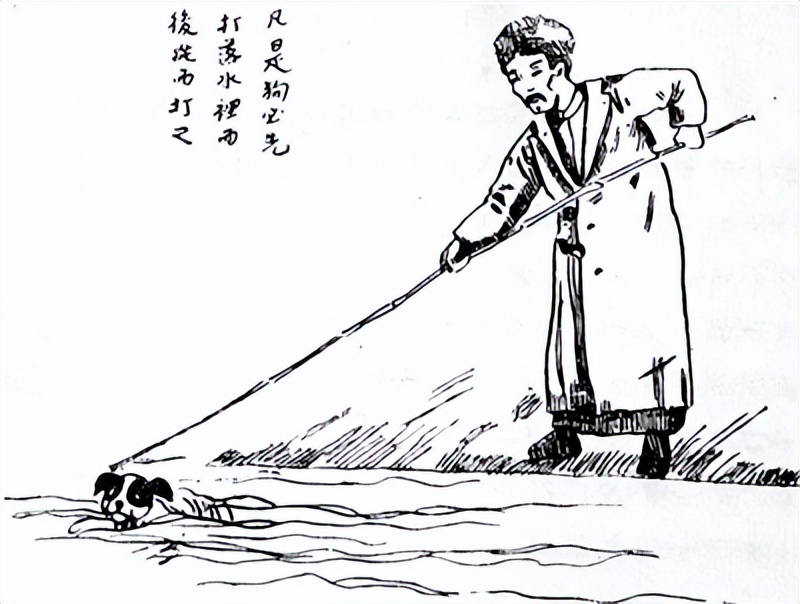 Lin Yutang draws the cartoon "Lu Xun beats the dog" - iNEWS