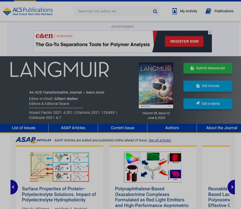 Langmuir impact factor, how many districts, is it an early warning journal, and how difficult is ...